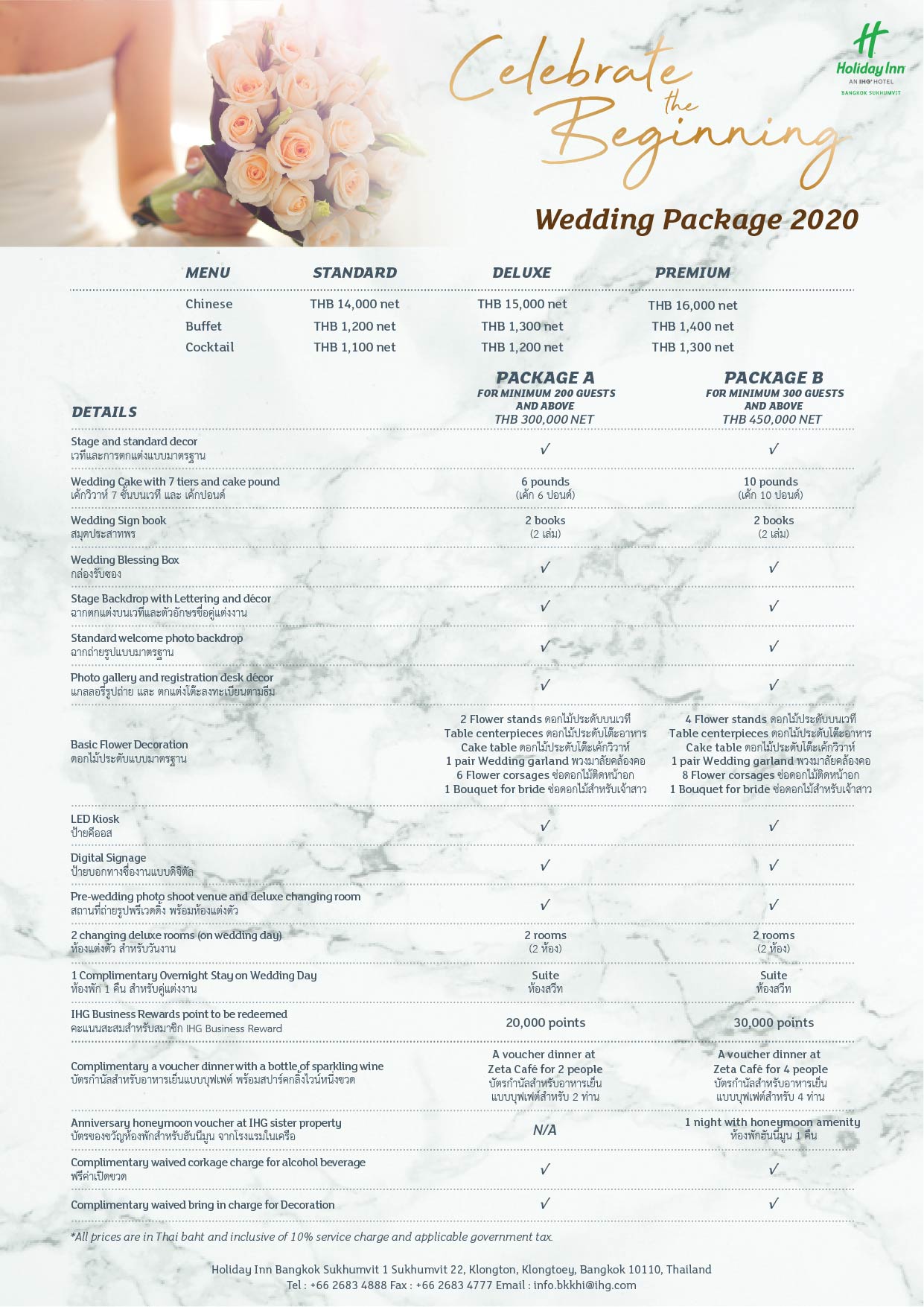Weddings Packages | Holiday Inn Bangkok Sukhumvit