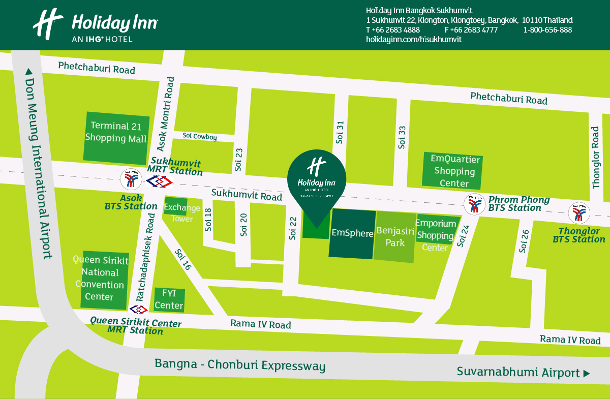 Hotel location and map | Holiday Inn Bangkok Sukhumvit